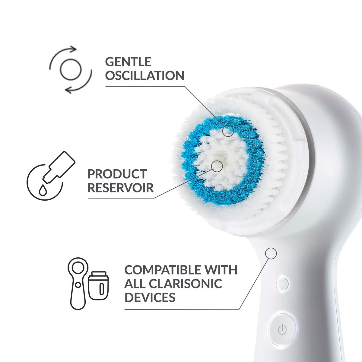 Clarisonic Deep Pore Refining Facial Cleansing Brush Head Replacement | For Blackheads and Clogged Pores | Suitable for Sensitive, Oily Skin