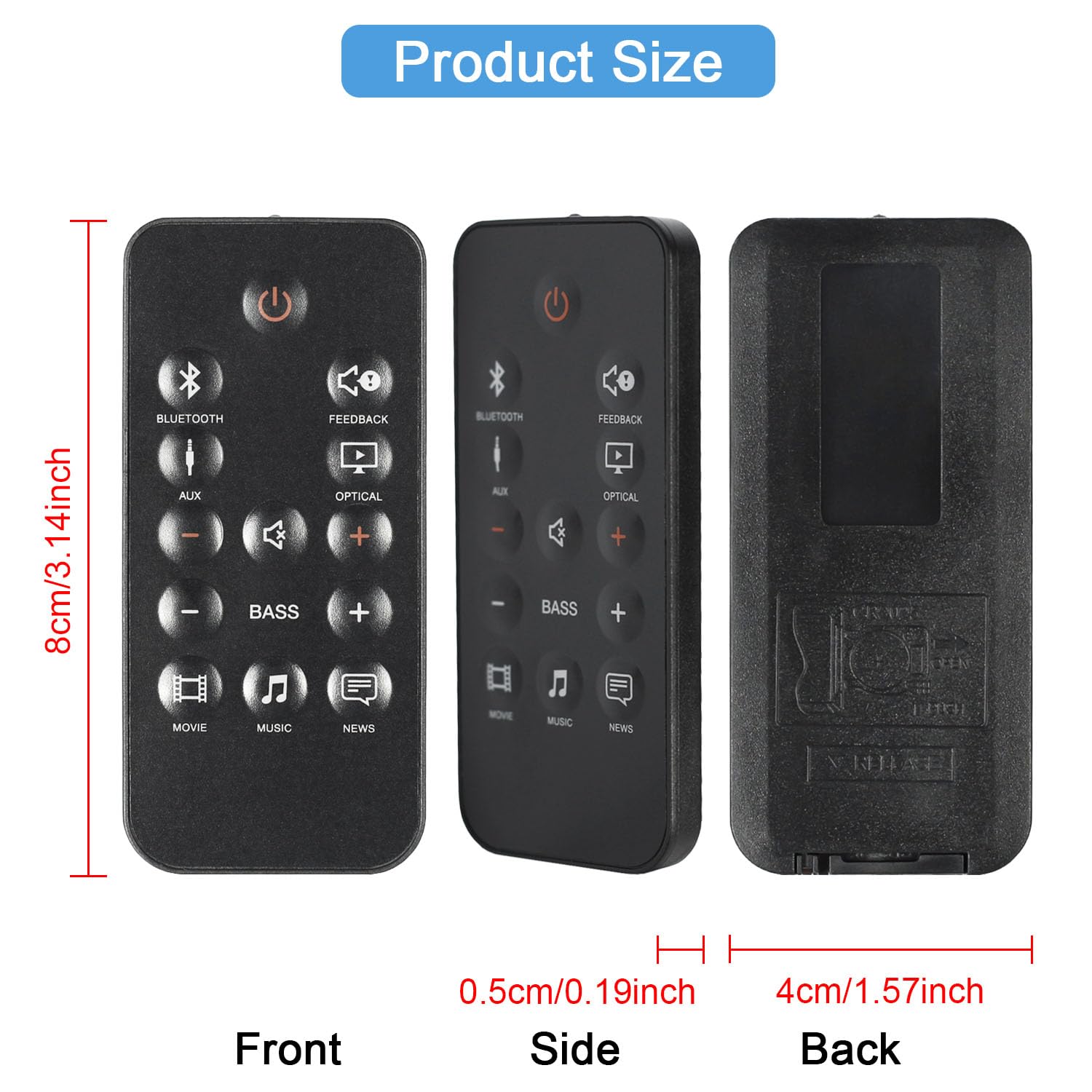 CHUNGHOP New Remote Control Compatible with JBL Cinema SoundBar SB150 Audio System Player Controller with CR2025 Battery