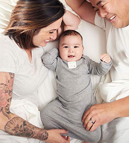 Burt's Bees Baby Unisex Baby Sleeper & Hat Set, One Size, 0-6 Months, 100% Organic Cotton infant and toddler nightgowns, Cloud/Heather Grey, 2-Pack US