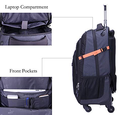 AOKING 20/22 ″ Water Resistant Rolling Wheeled Backpack Laptop Compartment Bag (22 inch, Purple)