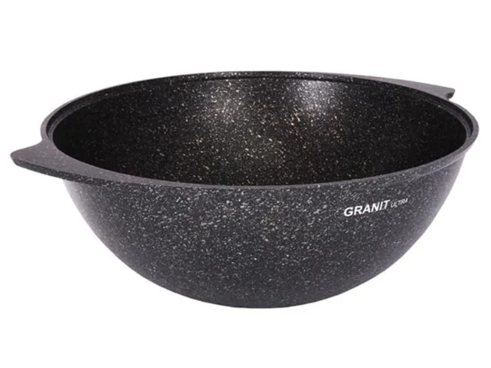 Aluminum Wok Kazan Cooking Pot Granit Ultra Non-Stick Kazan for Making Pilaf with Lid Camping Cookware Dutch Oven Kitchen Pot (6.3-qt. (6 L))