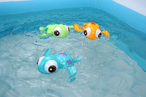 DUCKBOXX XX Bath Toys Wind up Swimming Sea Turtles for Kids 18M+ (Blue)