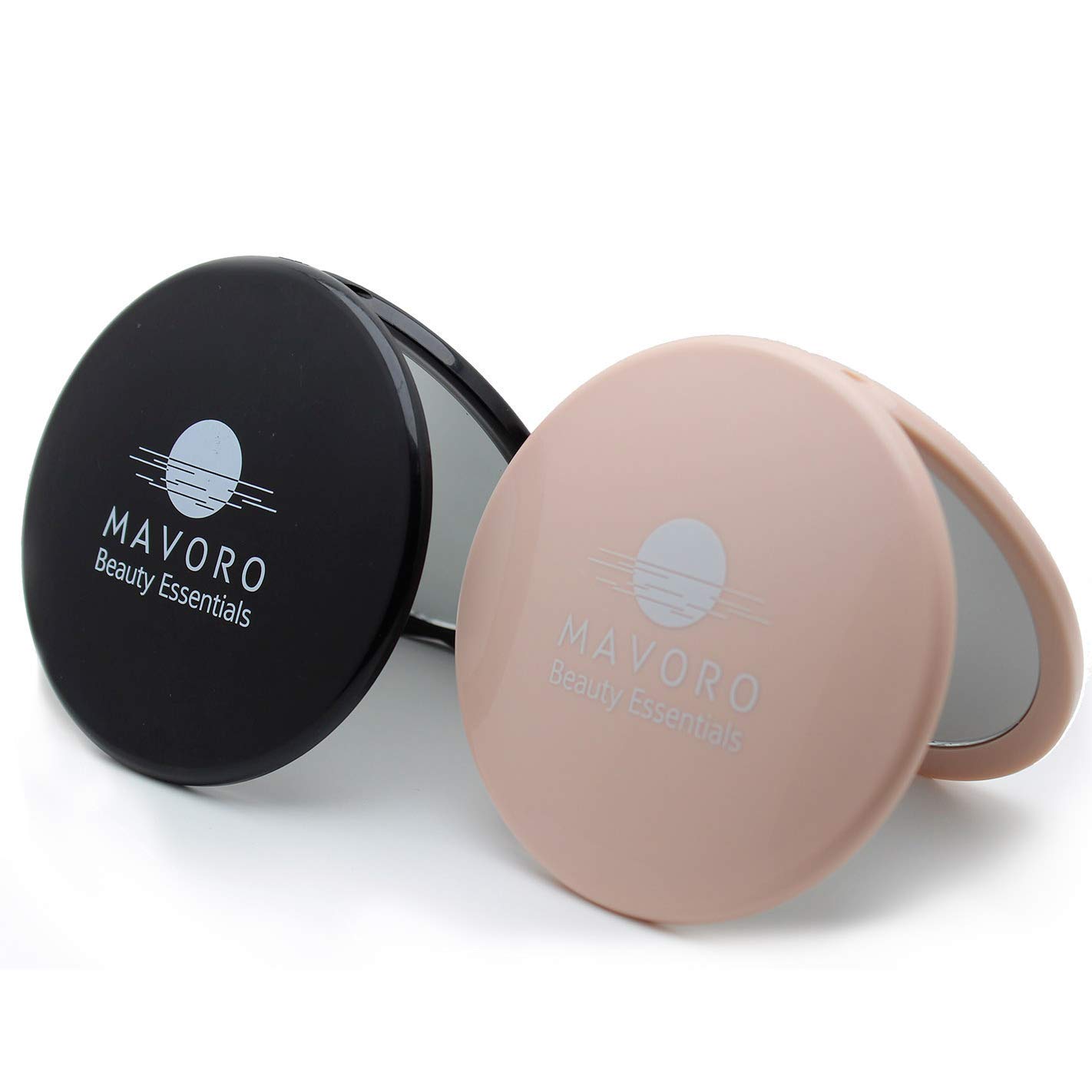 Magnifying Compact Mirror for Purses with 10X Magnification ā Double Sided Travel Makeup Mirror, 4 Inch Small Pocket Mirror, or Purse Mirror. Bundle Black and Pink