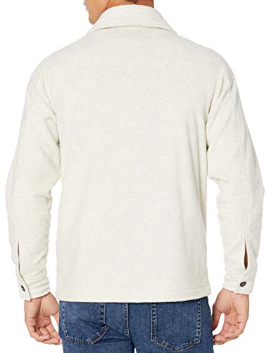 Amazon Essentials Men's Long-Sleeve Polar Fleece Shirt Jacket, Oatmeal Heather, Medium