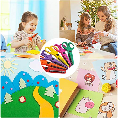 UCEC Craft Scissors Decorative Edge, 6 Pack Extended Crafting Scissors, Pattern Scissors with Different Designs on Blades, Fun Scissors for Kids, Teachers, Crafts, Scrapbooking, DIY Photos, Album
