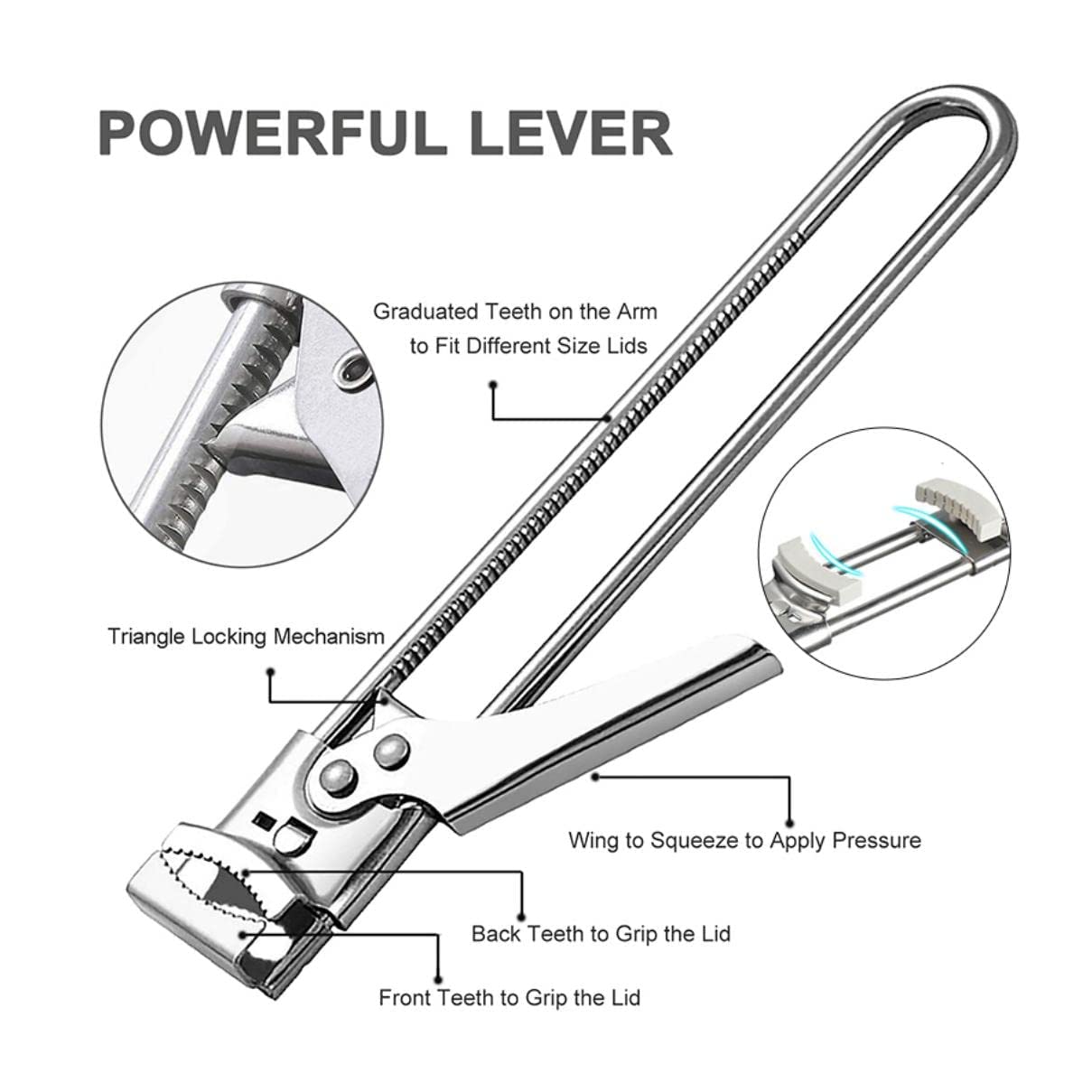 Adjustable Multifunctional Stainless Steel Can Opener,adjustable Stainless Steel Can Opener,fullofcarts Jar Opener for Weak Handsfor Any-size Lids (1pcs, 9in)