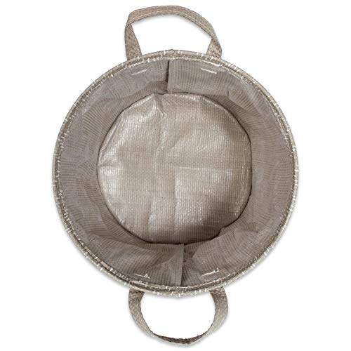 DII Collapsible Waterproof Chevron Laundry, Small Round, Stone/Cream, 2 Piece