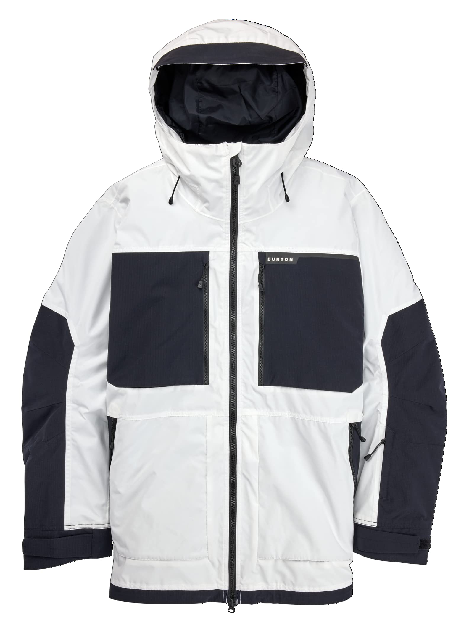 Burton Mens' Frostner 2L Snow Jacket (US, Alpha, Medium, Regular, Regular, Stout White/True Black)