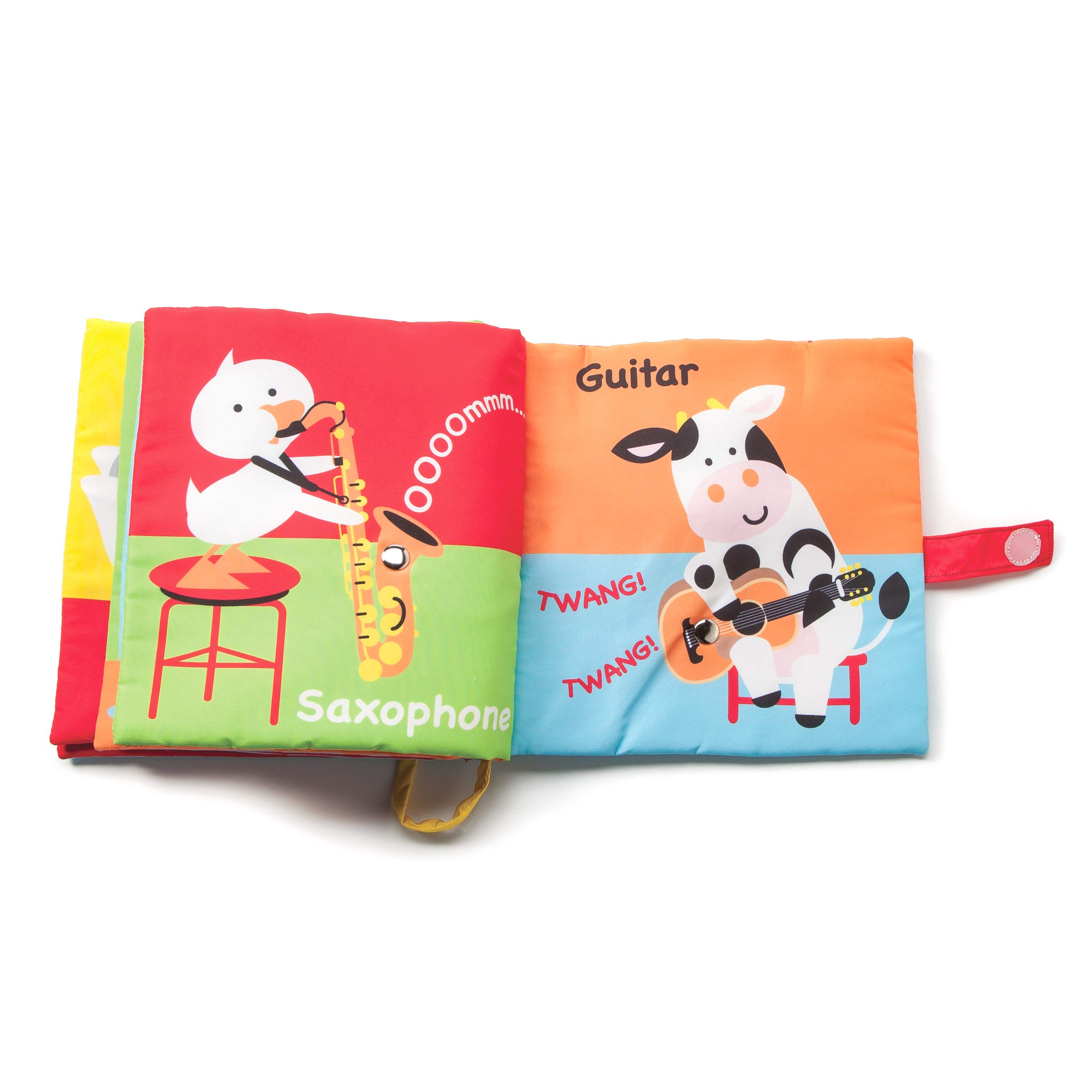 DEMDACO Playing Animal Friends Music Note Primary Hues Children's Musical Soft Book Toy