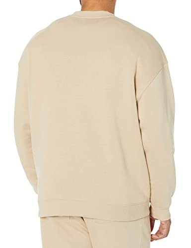 Amazon Essentials Men's Oversized-Fit Crewneck Sweatshirt (Available in Big & Tall), Tan, Large