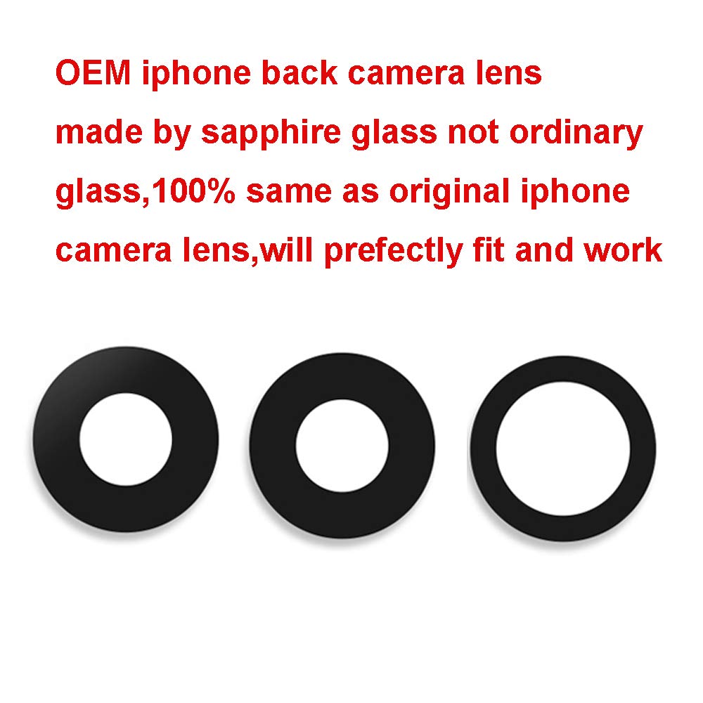 Afeax OEM Original Back Rear Sapphire Camera Glass Lens Replacement for iPhone 11 and iPhone 11 Pro and iPhone 11 Pro Max with Reparing Tool
