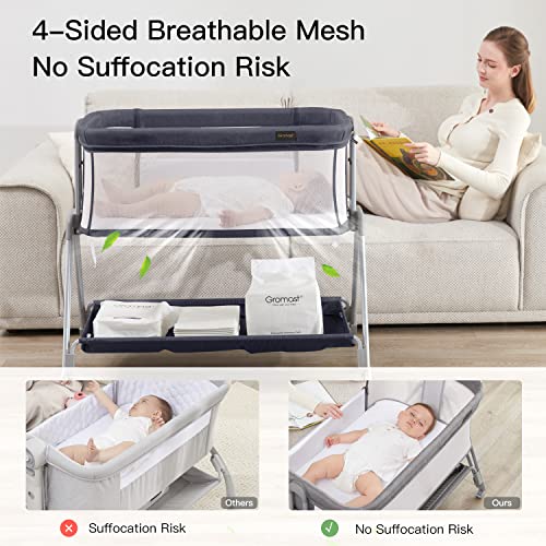 Gromast Toddler Bed Rails Guard Foldable Crib Rail Guard,Baby Bassinet Bedside Sleeper,