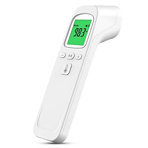 WORUIJIA Forehead Thermometer for Adults,Baby Digital Thermometer with Accurate Instant Readings, Fever Alarm and Memory Function, No Contact Infrared Thermometer for All People, White, WOFKAN004