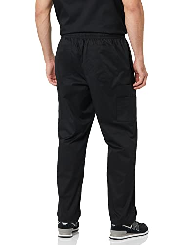 Amazon Essentials Men's Elastic Drawstring Waist Scrub Pant, Black, Medium