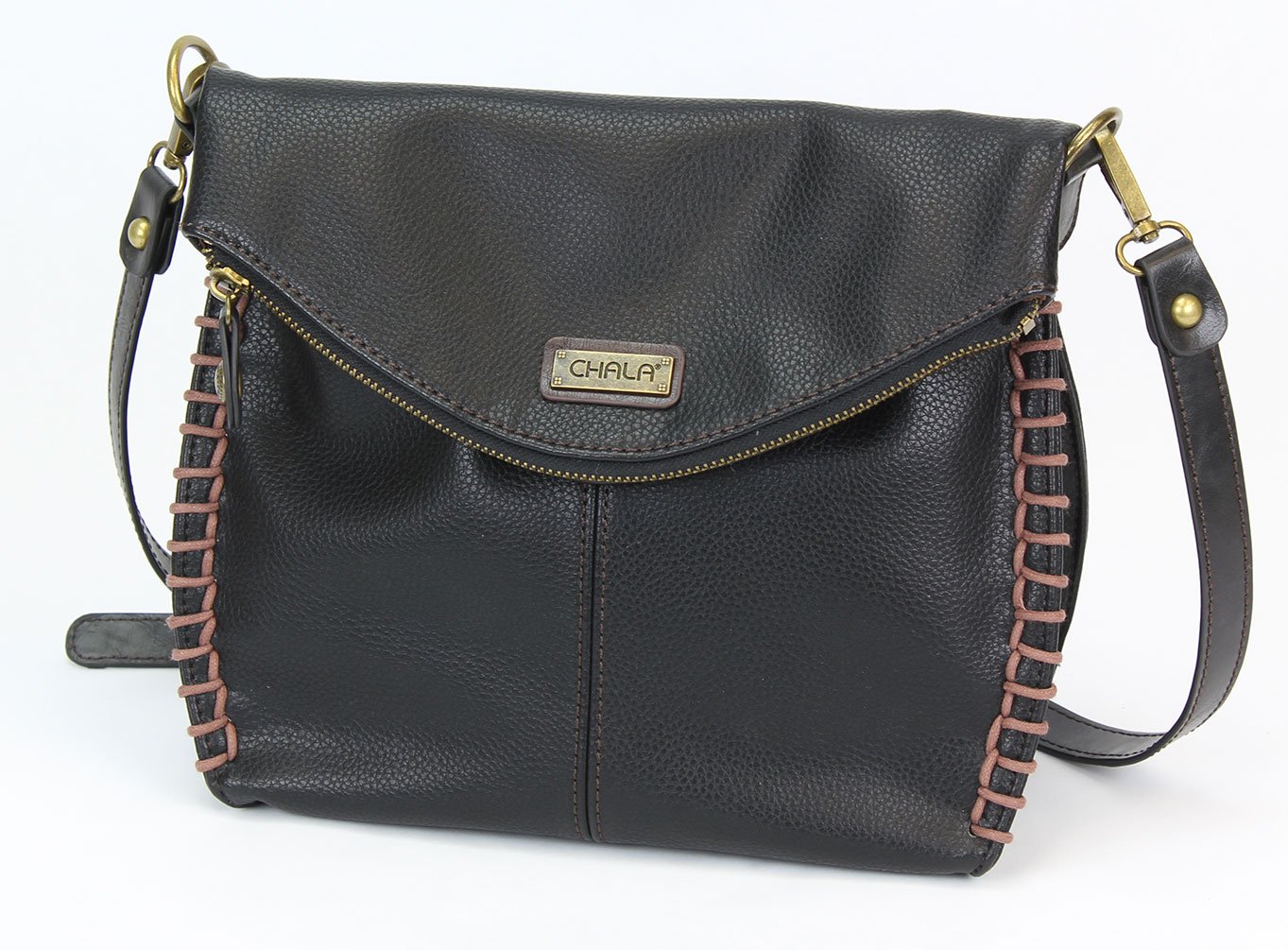CHALA Charming Crossbody Bag Shoulder Handbag With Flap Top and Zipper (Black_ Dragonfly 3)