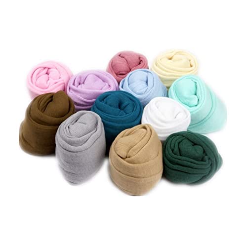 Coberllus Newborn Baby Photo Props Blanket Stretch Knitted Wrap Swaddle for Boy Girls Photography Shoot (Green)