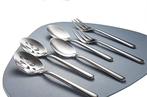 Serving Spoon x 2,Slotted Serving Spoon x 2,Serving Forks x 2,RTT 9 Inch Stainless Steel Catering Serving Utensils for Party Buffet Dinner Banquet Cooking Kitchen Basics,Mirror Finish Flatware