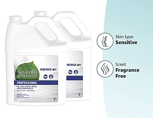 Seventh Generation Professional Liquid Hand Wash Soap Refill, Unscented, 256 Fl Oz (Pack of 2)