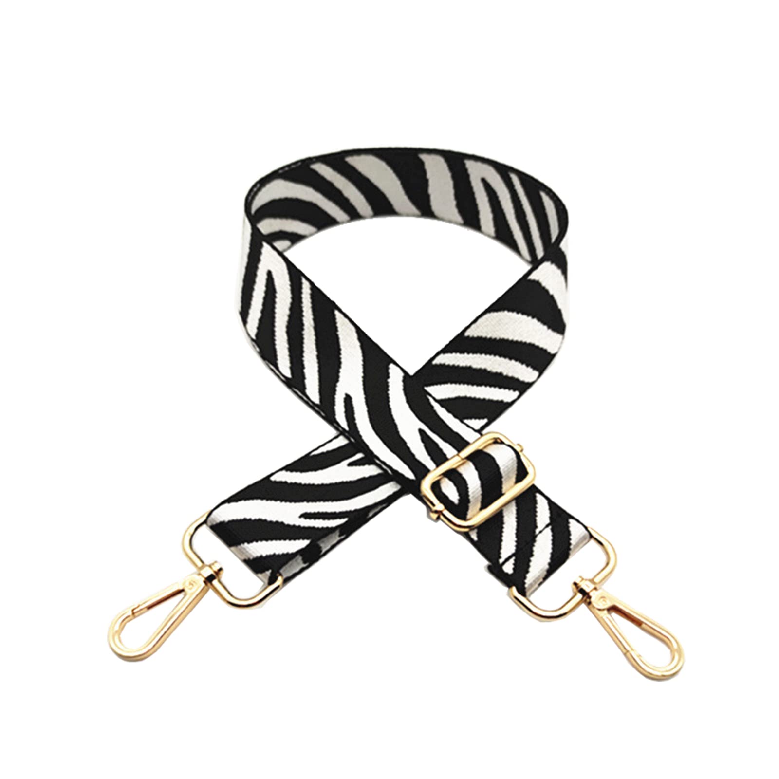 Beacone Wide Shoulder Strap Adjustable Replacement Crossbody Handbag Purse Strap Belt (Zebra Pattern-White)