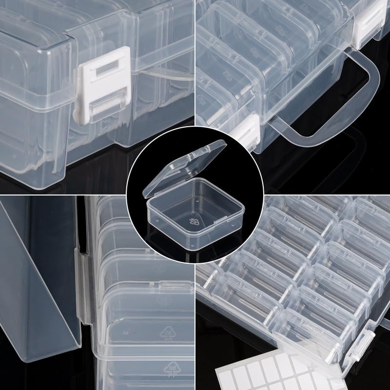 Bead Organizer Box, 24 Slots Diamond Painting Bead Storage Containers, Diamond Painting Art Accessories Boxes Craft Bead Storage Box Organizer Bead Organizers and Storage for Rhinestones (1 Pack)