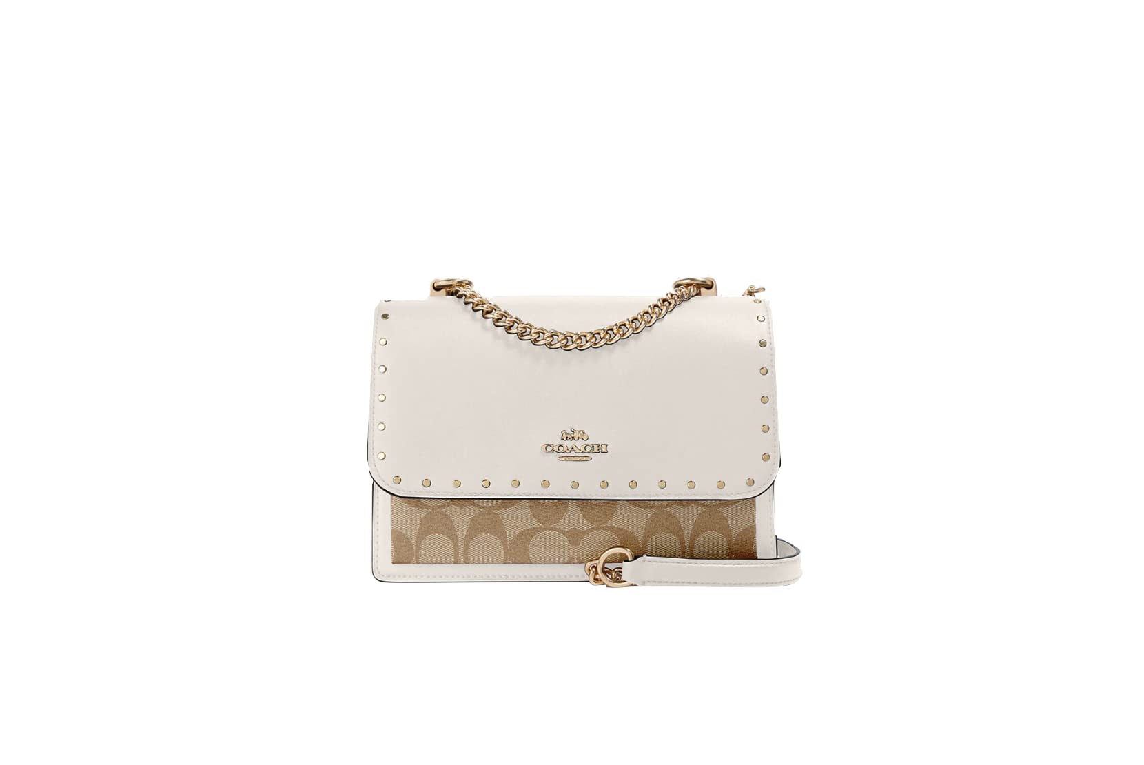 COACH Klare Crossbody In Signature Canvas With Rivets (IM/Light Khaki Multi)