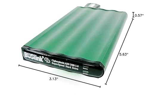 BUSlink CipherShield FIPS 140-2 HIPAA 256-bit AES USB 3.0 Disk-On-The-Go Hardware Encrypted External Slim Portable Hard Drive (2TB)