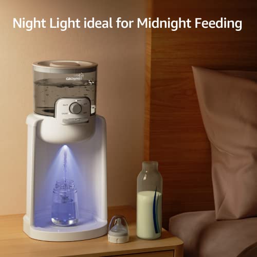 GROWNSY Water Warmer, Instant Baby Bottle Warmer with Night Light, 4 Perfect Temperatures Formula Maker with Instant Dispension of Warm Water, Detachable Container and 72H Smart Thermostat