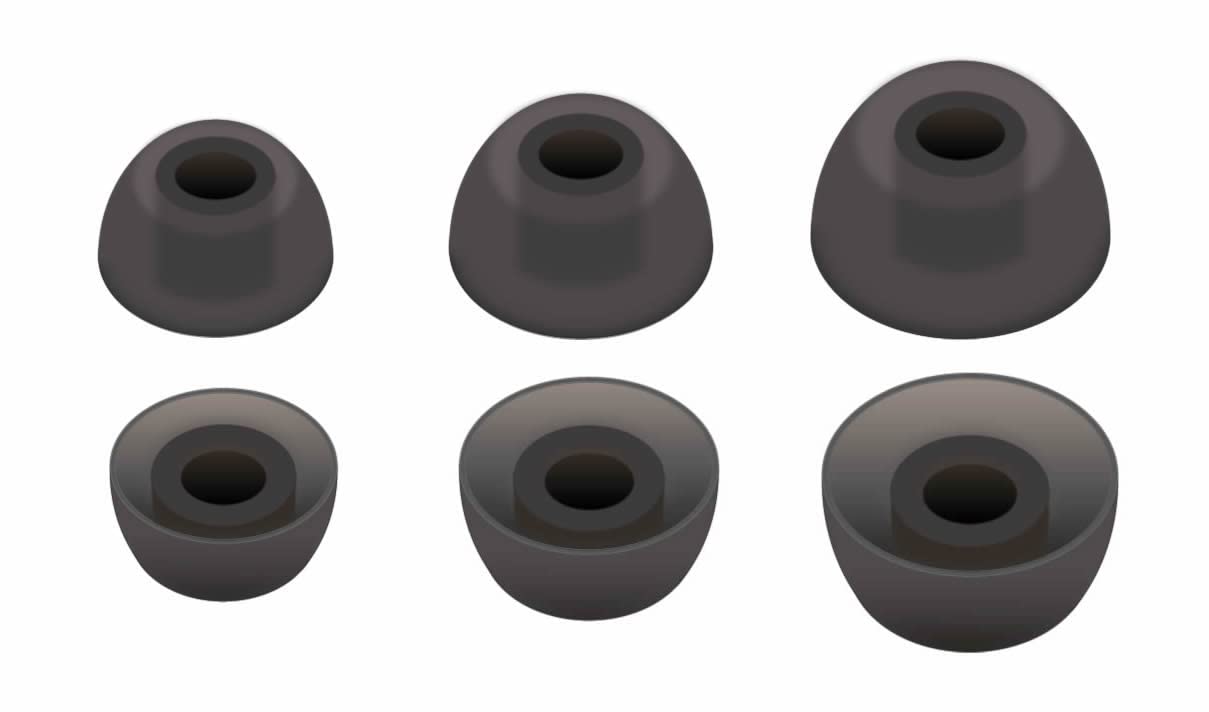 A-Focus [12 Pairs] Compatible with Anker Soundcore Life & Liberty Series Ear Tips, L/M/S Inner Hole 4mm Replacement Silicone Earbuds Gel Compatible with Jabra Elite 3/7 / 65T / 75T, 512 Gray