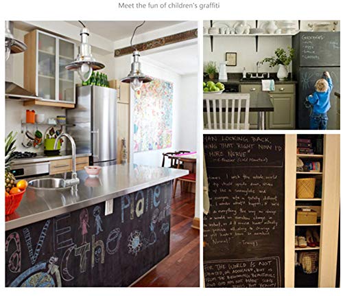 Chalkboard Contact Paper,LeeLoon Chalk Paper Wall Decals Stickers Self-Adhesive Eraseble Cuttable Removable Blackboard Wallpaper for School Office,Home,Kid,Art,Restaurant Menu,Decoration 17.7" X 78.7"