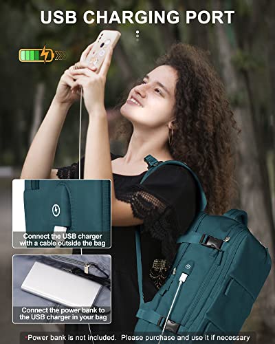bergsalz Backpack For Women Travel Bag Weekender Lightweight Medium Backpack Peacock Blue For Men Hiking Waterproof Gym Bag Travel Essential Canvas Bag Carry On Backpack For Sport Fan Laptop Bag