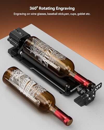 ATOMSTACK R2 V2 Laser Rotary Roller Laser Engraver Multi-Function Compatible with A6 A12 A24 Pro/Ultra Laser Engraver Roller Rotator Y-axis Rotary Engraving Module for Cylindrical Objects Bottles Cups