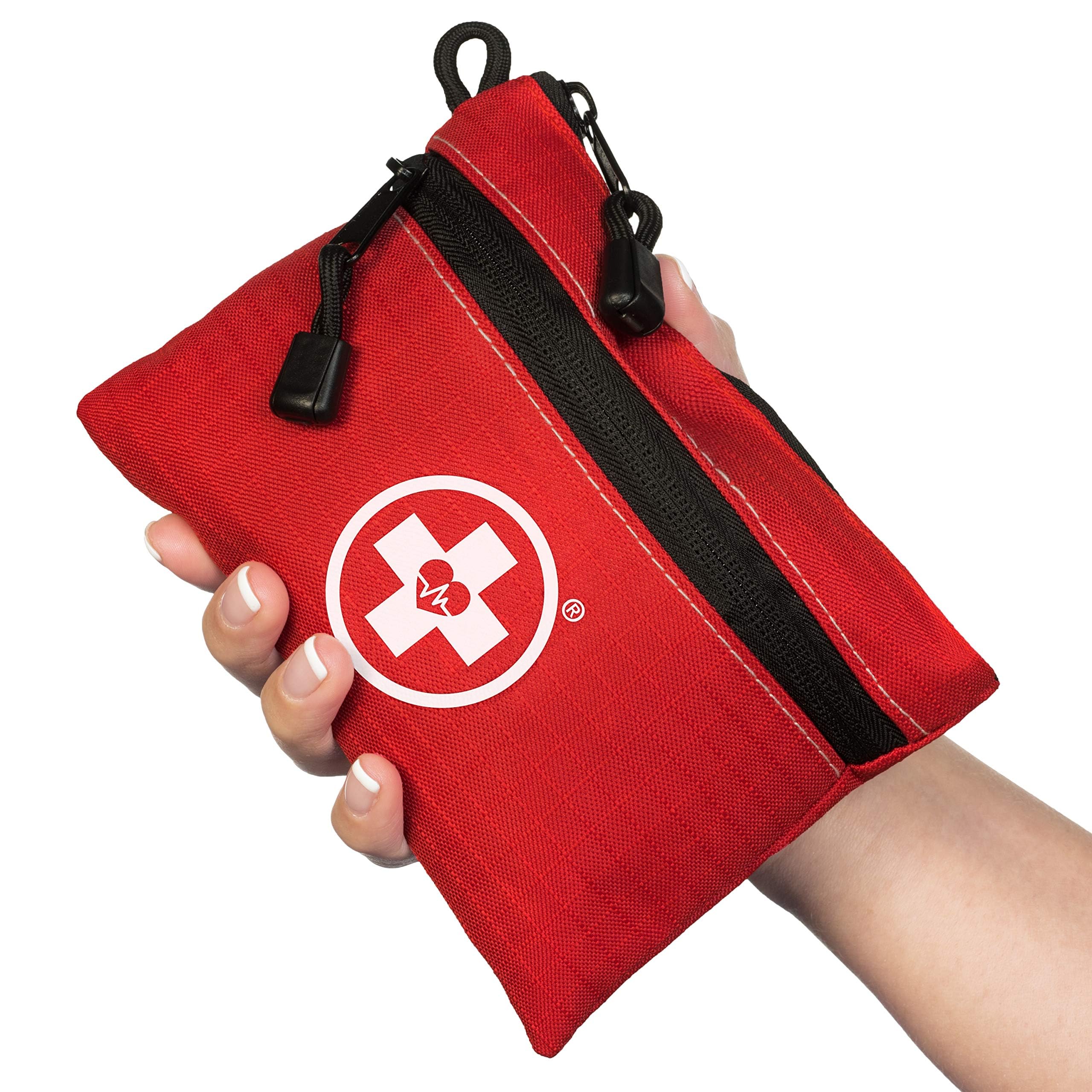 Swiss Safe 2-in-1 First Aid Kit for Car, Travel & Home, Businesses - Bonus Mini Kit for Medical Emergency Aid, Survival, Camping - FSA & HSA Eligible - 64 Piece, Travel FAK