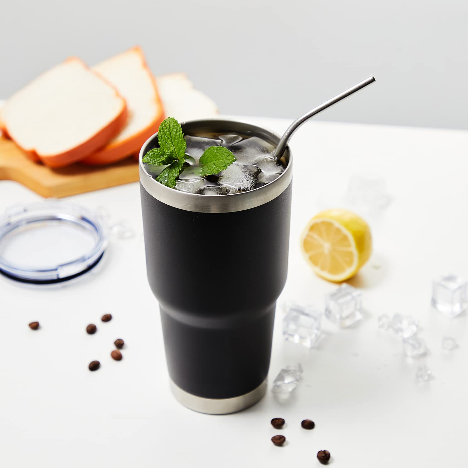 MEWAY 30oz Tumbler Double Wall Vacuum Insulated Travel Mug, Stainless Steel Tumbler with Lid, Durable Powder Coated Insulated Coffee Cup for Cold & Hot Drinks (MIX,4 PACK)