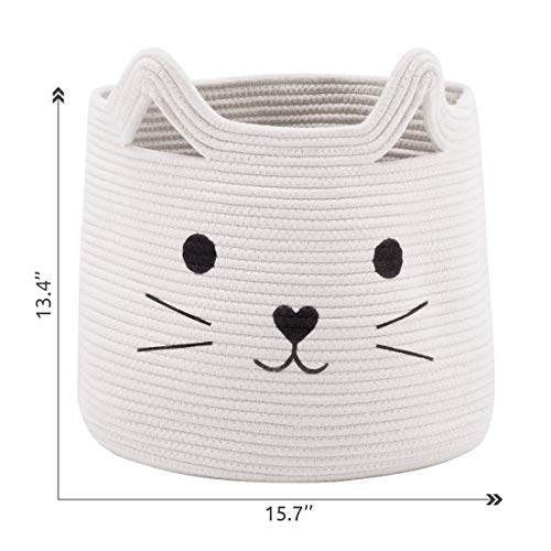 72L Freestanding Laundry Hamper, Collapsible Waterproof Clothes Basket with Easy Carry Long Handle, Washing Bag for Clothes, Toys (1 Pack, White)