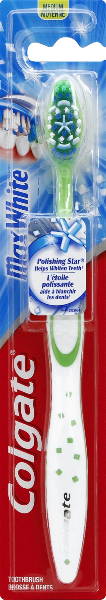Colgate Max White Full Head Whitening Toothbrush, Medium