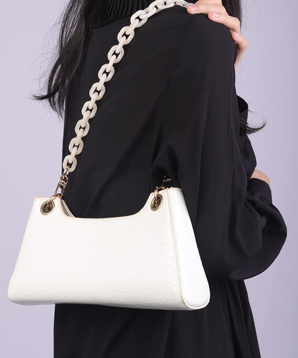 Chargances Resin Handbag Chain Strap 60cm Length Purse Chain Cross-Body Bag Chain Strap with Mental Clasp for Women Girls