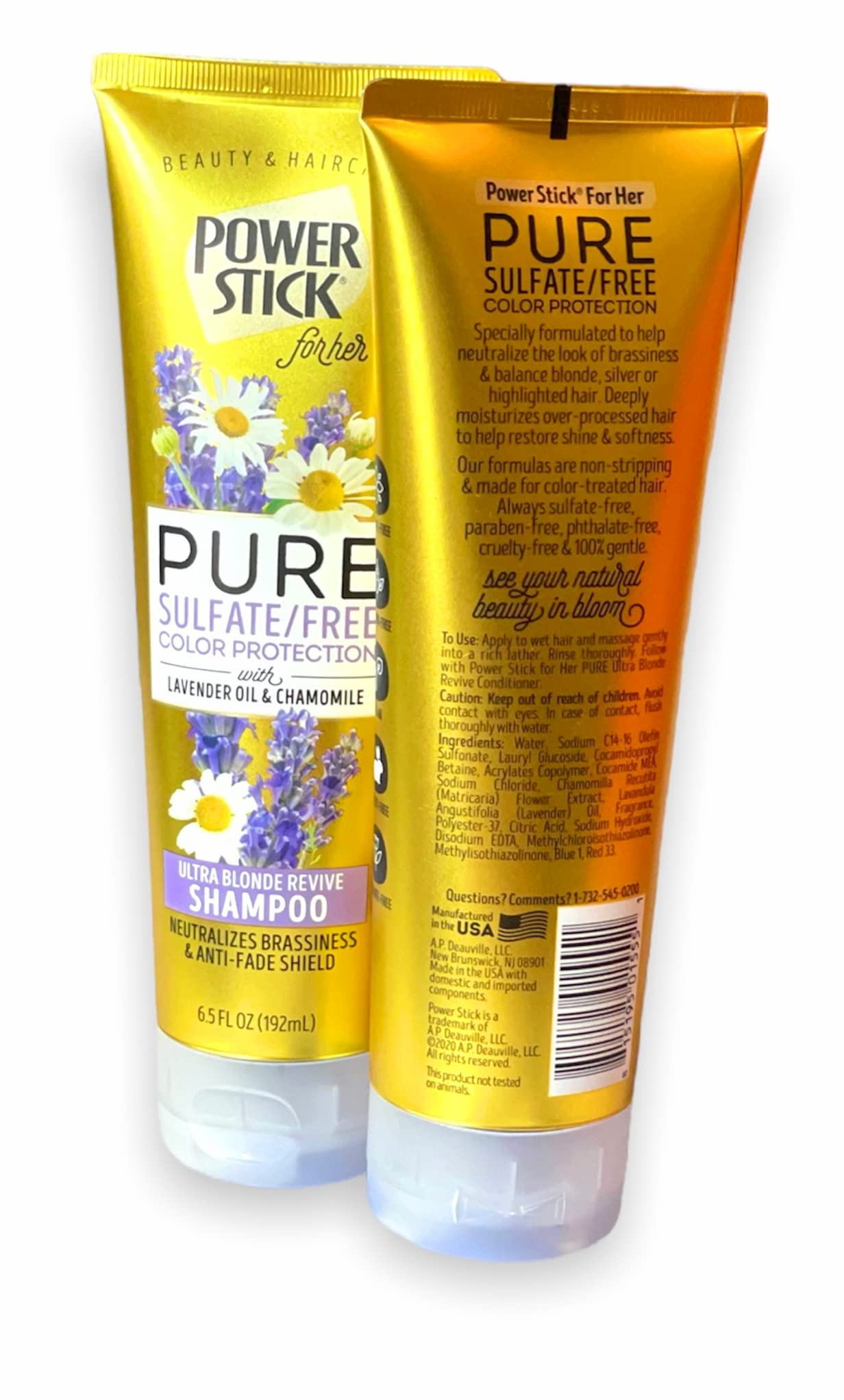 Pure Sulfate Free Ultra Blonde Revive Shampoo & Conditioner 6.5 oz Color Protection with Lavender Oil & Chamomile