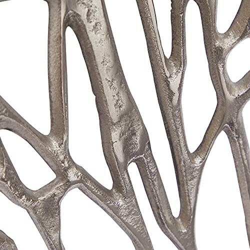 Deco 79 Aluminum Coral Inspired Wall Decor, Set of 2 10"W, 34"H, Silver