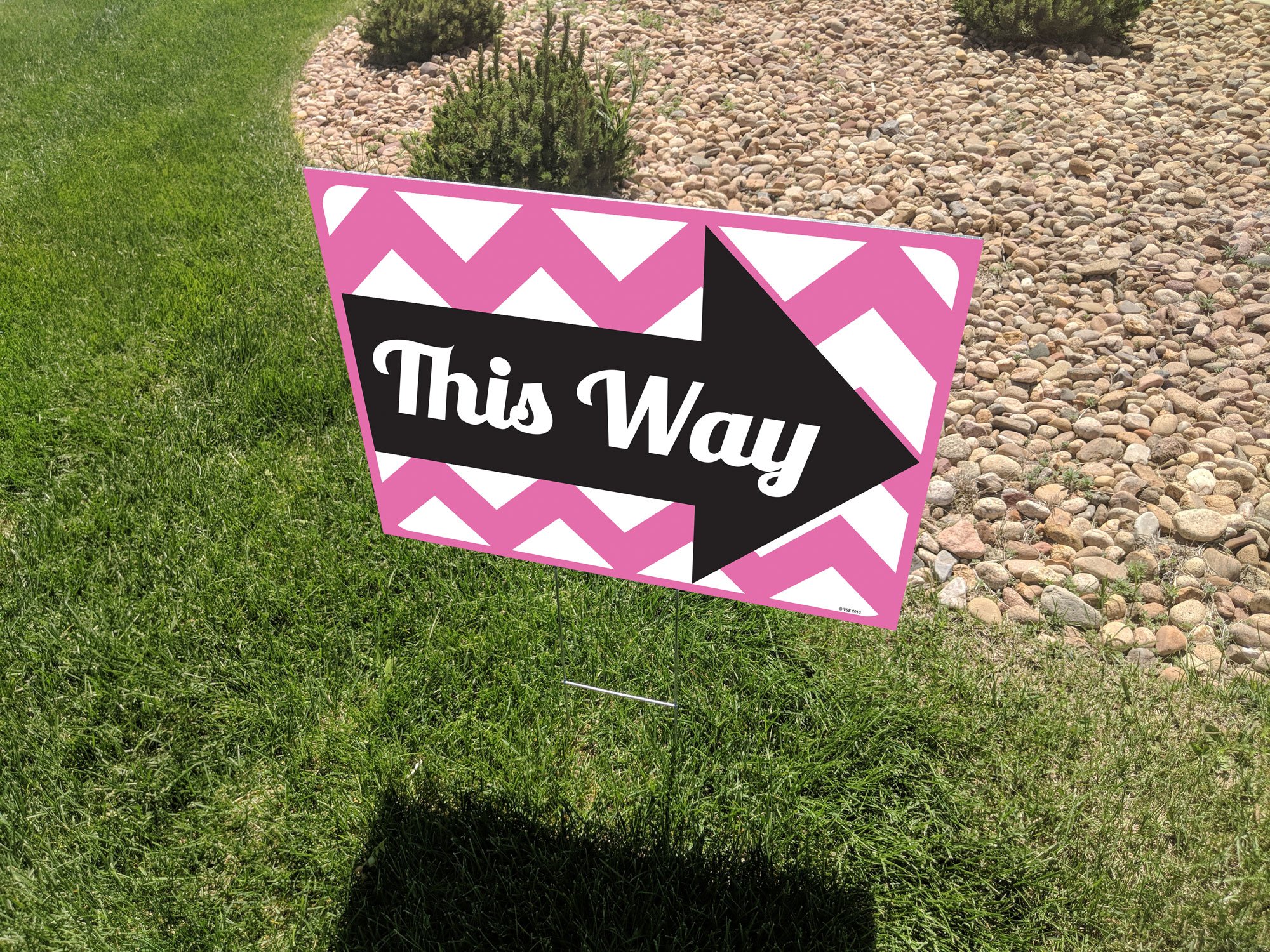VSE | Baby Girl Double Sided Lawn Sign 18x24 Inch | Baby Shower Kit | 6x24 Inch H-Stakes