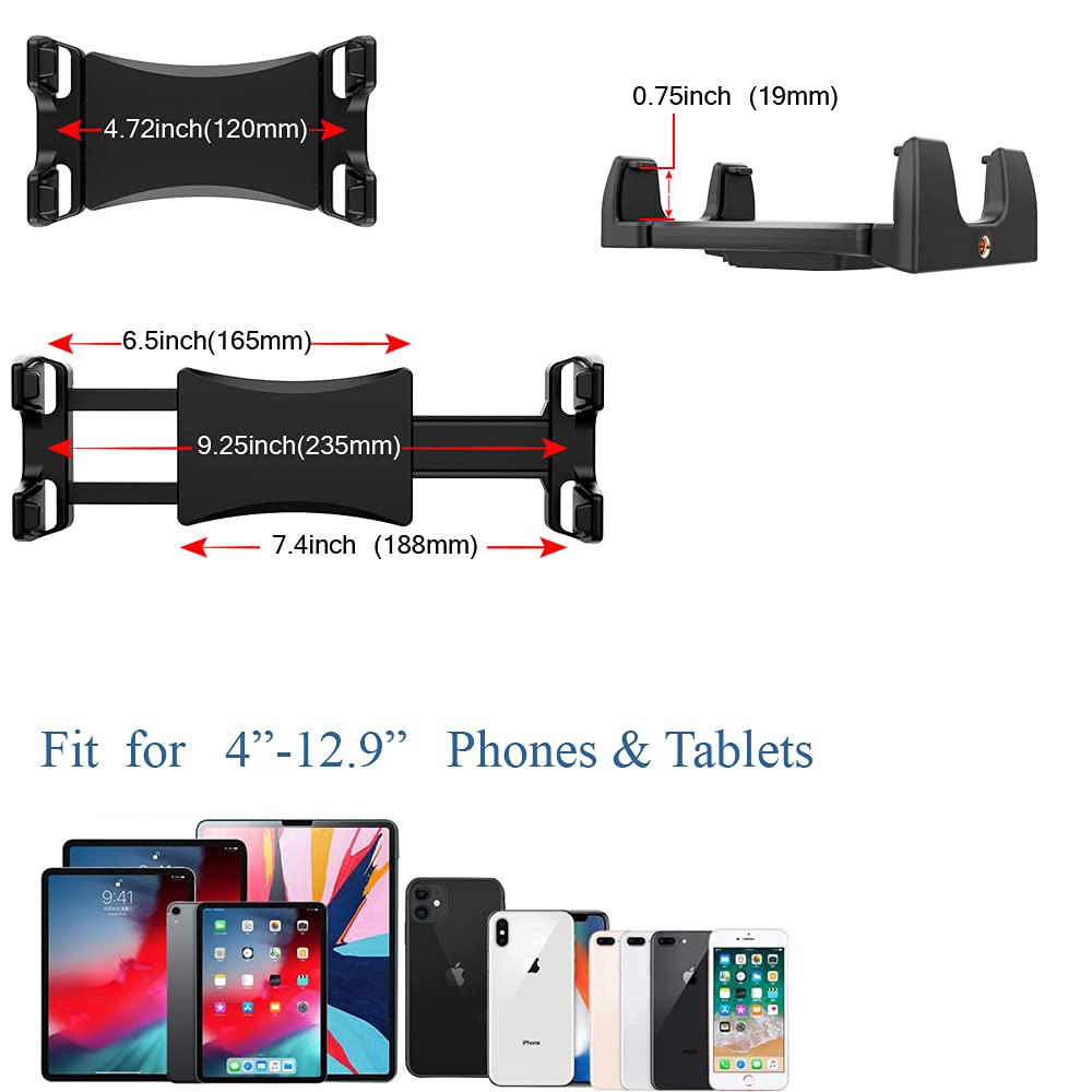 Foldable Phone Tablet Mount Holder – Aluminum Universal Flexible Tablet Bracket Mount Holder Adjustable and Compatible with 4-13 Inches Smartphones Tablets iPad/iPad Air/iPad Pro/Nintendo Switch