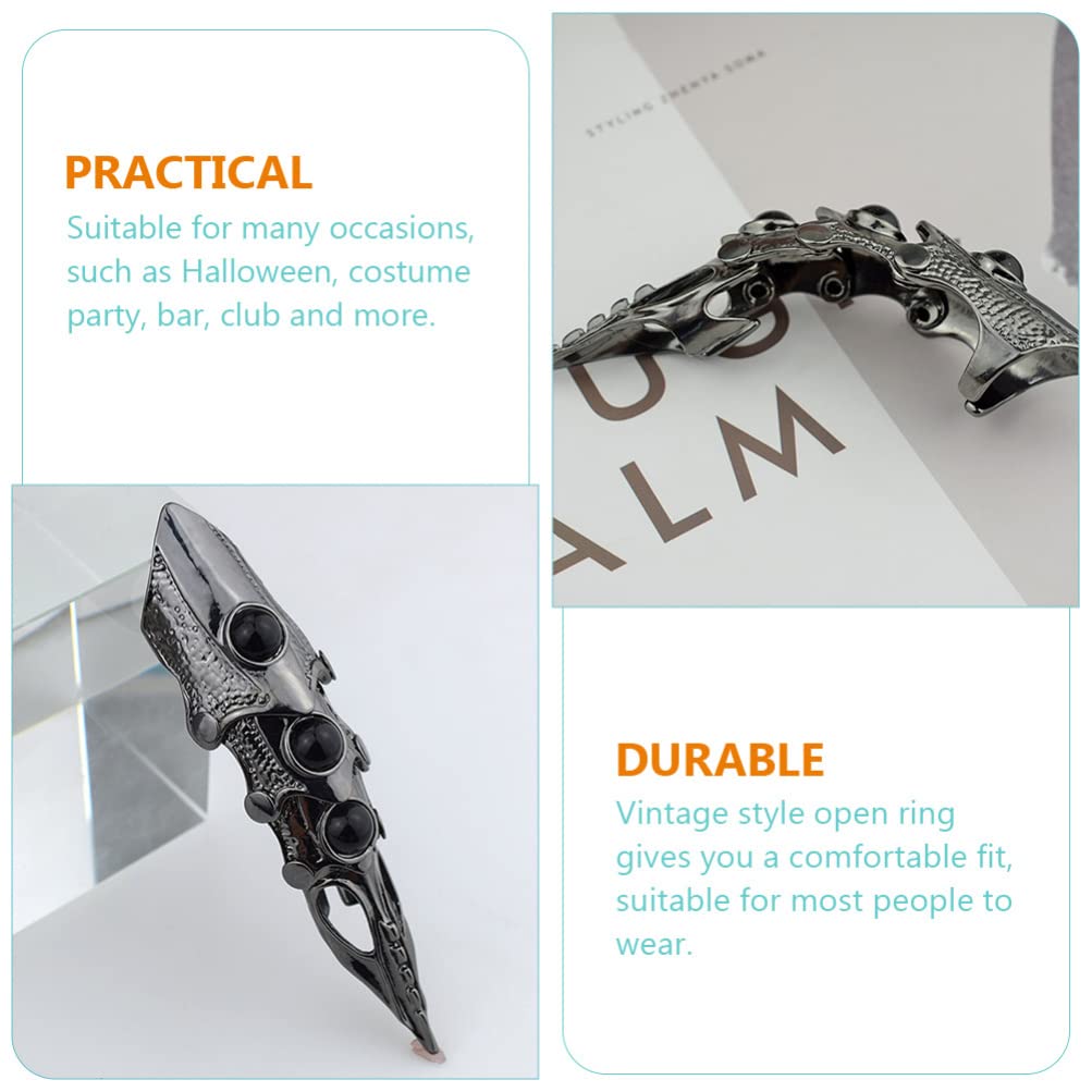 4pcs Punk Knuckle Ring, Finger Armor, Full Finger Open Ring, hip Hop Rings, Exaggerated Finger Rings Hinged Activity Ring Gothic Finger Rings Decoration