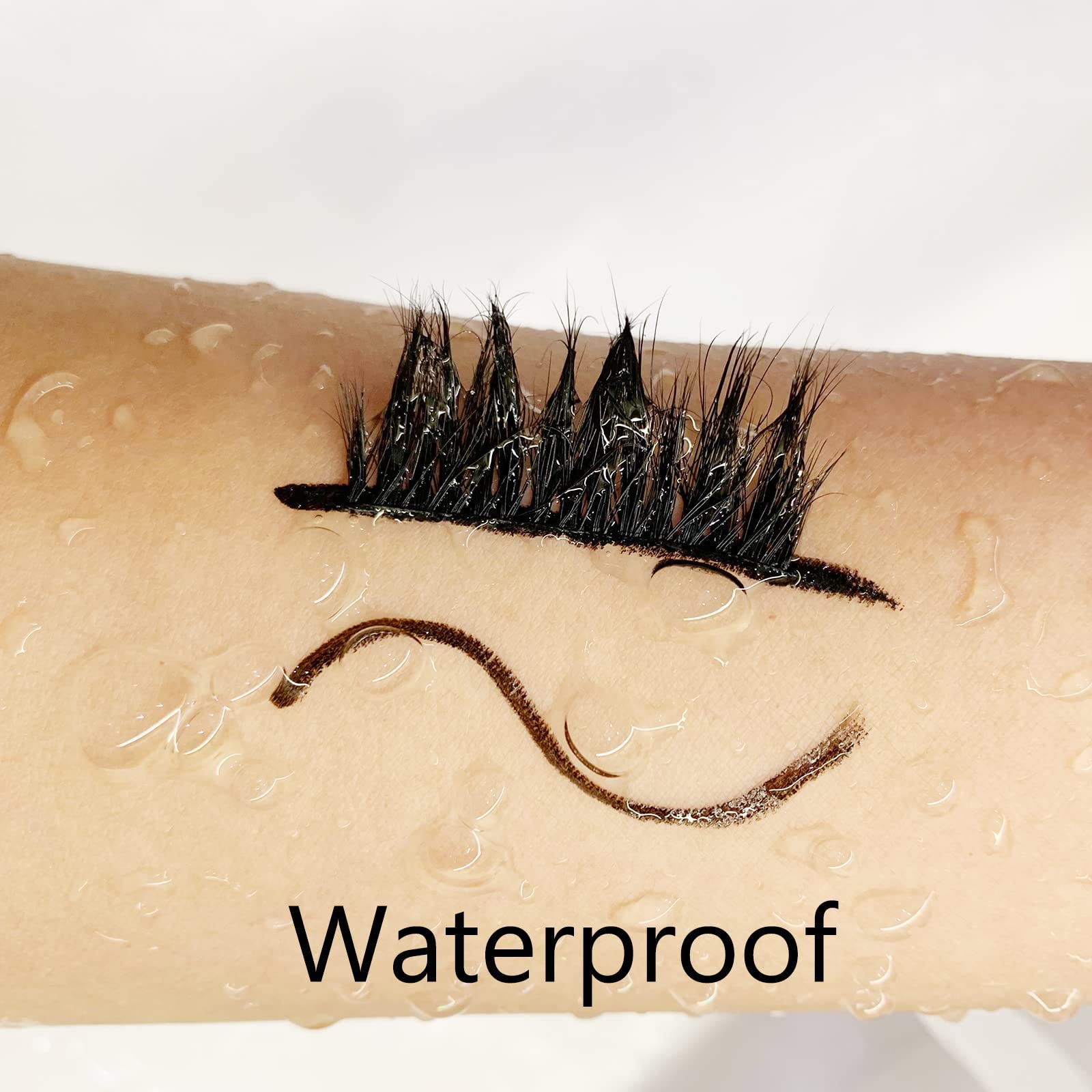 AHNIK Eyeliner Lash Glue Latex-Free Suitable for Sensitive Eyes Eyeliner Glue Strong Hold Waterproof Eyelash Glue Pen Eyelash Glue for False Lashes (1P, Black)