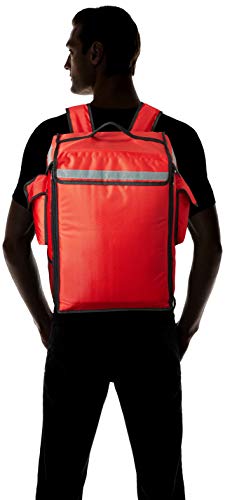 Food Delivery Backpack 14" L x 10" W x 19" H, Delivery Bag, Thermal Backpack,Heat Insulated Backpack, 2-Way Zipper (Red)