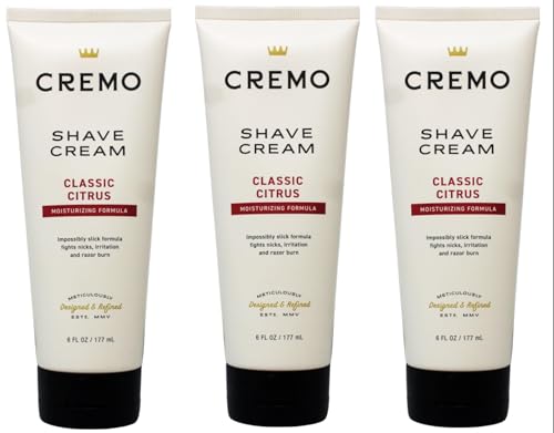 Cremo Shave Cream Classic Citrus Shaving Cream for Men, 6 Fluid Ounce (3 Pack)