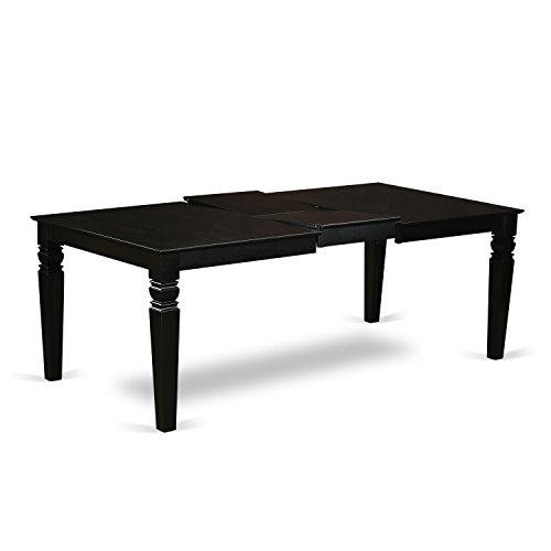 EAST WEST FURNITURE 9 Pc Dining set with a Dining Table and 8 Wood Dining Chairs in Black