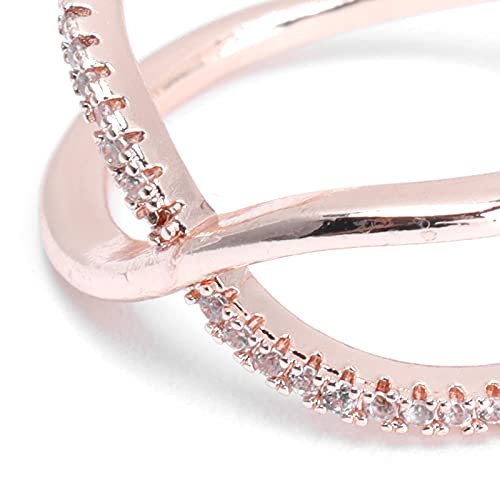 Jewelry Ring, Alloy Exquisite Design Knuckle Ring Beautiful Appearance for Anniversary for Birthday(02 Rose Gold WG0-0342)