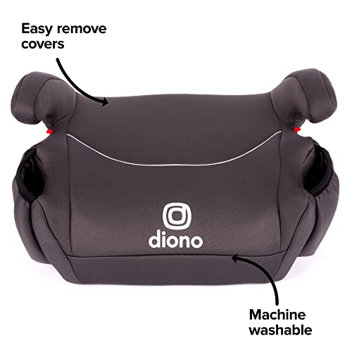Diono Solana, No Latch, Pack of 2 Backless Booster Car Seats, Lightweight, Machine Washable Covers, Cup Holders, Black