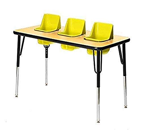 Toddler Tables Three Seat Toddler Table: Table Top Maple, Seat Color: Yellow
