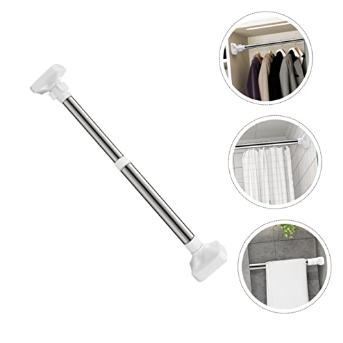 Cabilock 1pc Hole-free Telescopic Rod Retractable Curtain Rod Adjustable Curtain Rod Spring Curtain Rods Adjustable Closet Rod Tension Curtain Rod Shower Rod Tension Stainless Steel White
