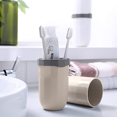 Toothbrush Travel Case Holder Portable Toothcup Travel Toothbrush Cup Containers for Travel and Daily Uses (Yellow)